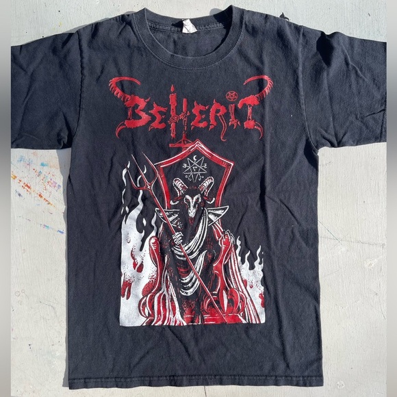 Yazbek | Tops | Womens Beherit Tshirt Black Baphomet Werewolf S Finnish ...